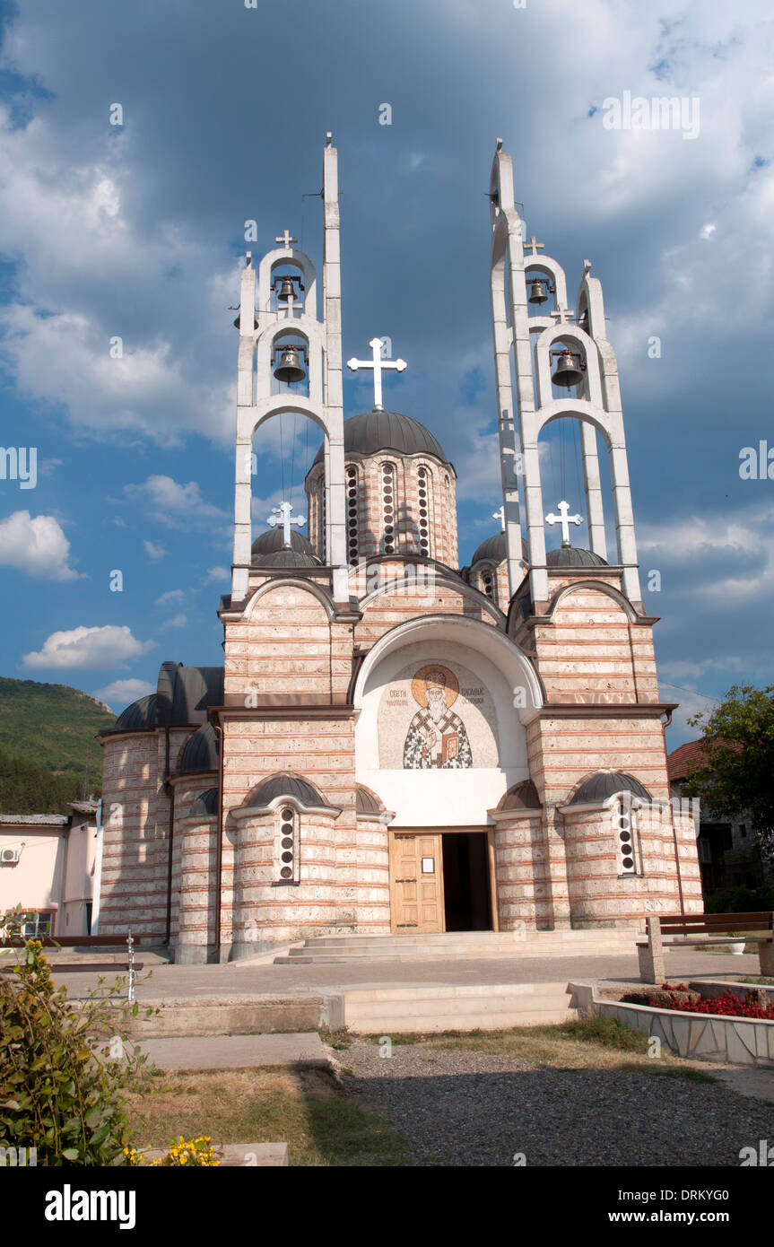 Modern orthodox church with bell towers, Southern Serbia Stock Photo ...