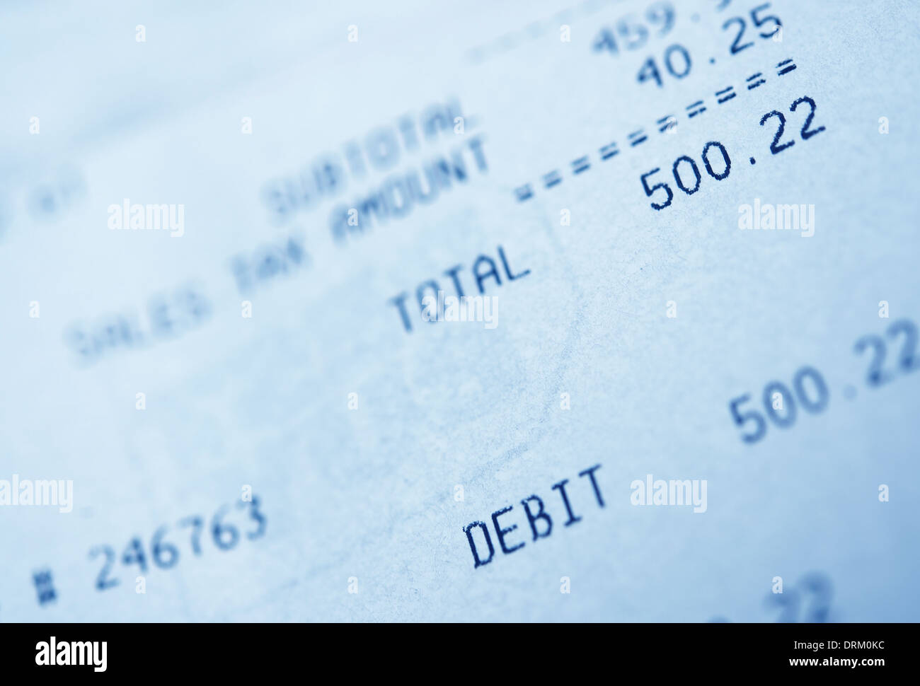 Cashier Receipt Total - Print / Receipt Closeup Stock Photo - Alamy