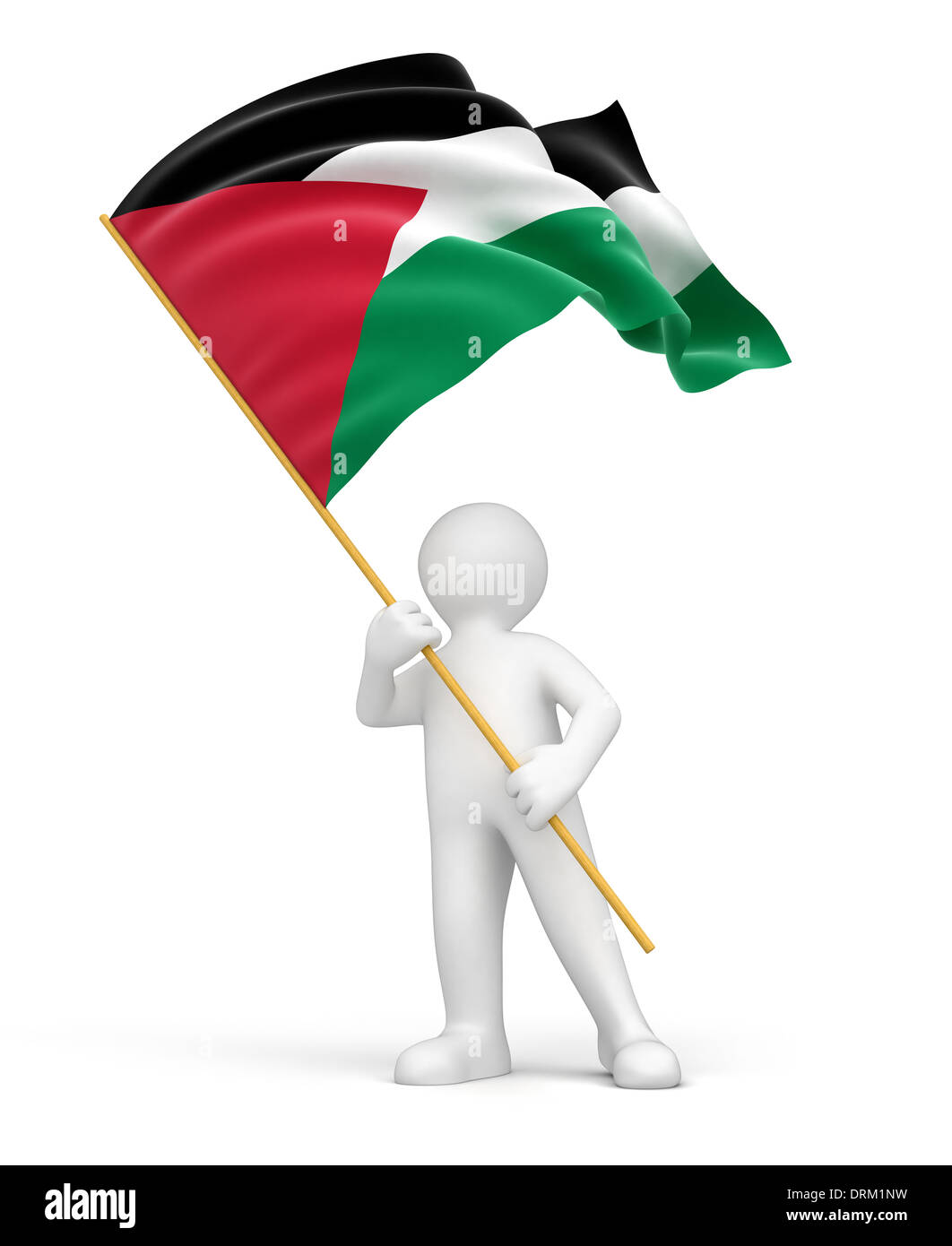 Man and Palestinian flag (clipping path included Stock Photo - Alamy