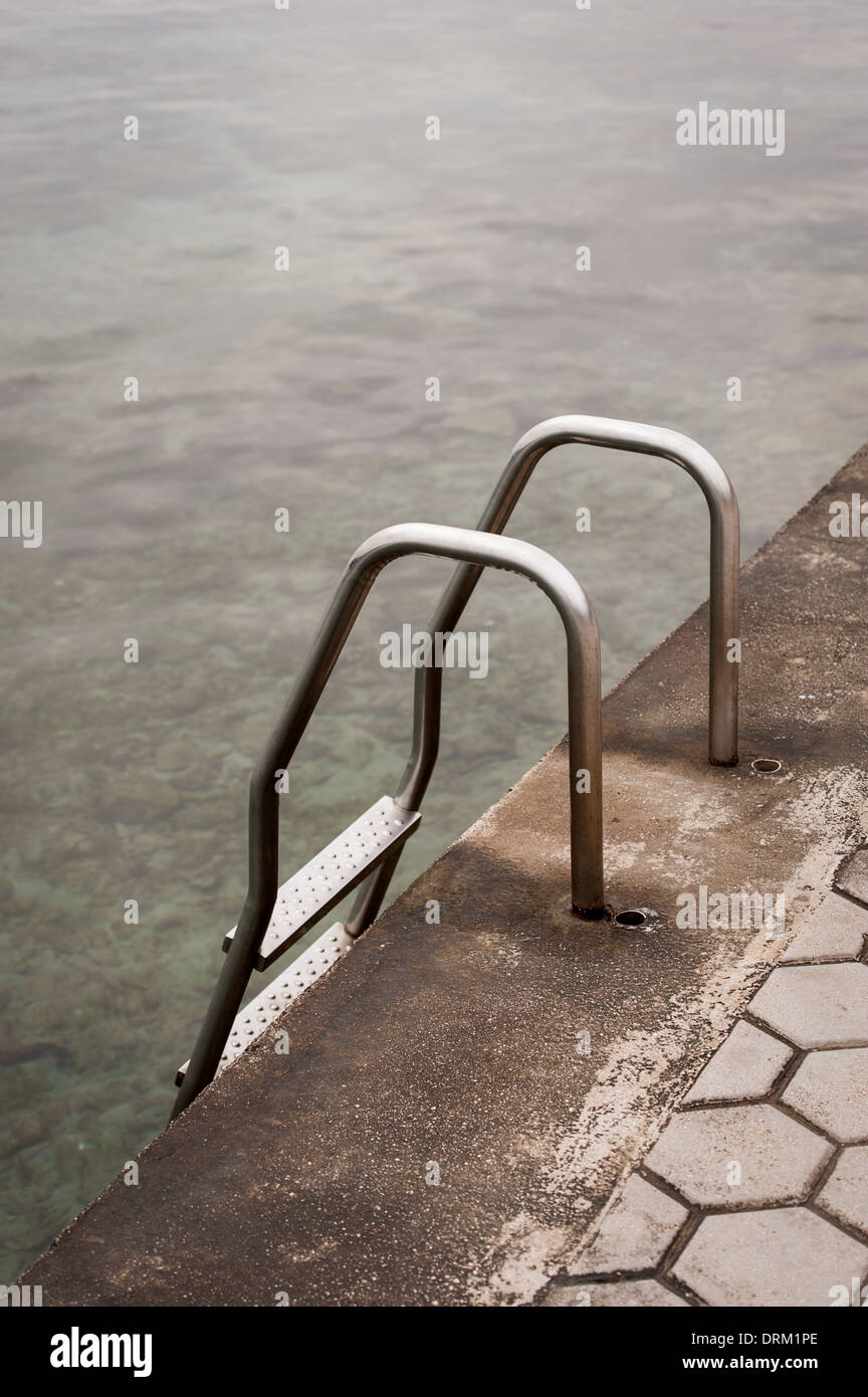 Handrail with steps at shore hi-res stock photography and images - Alamy