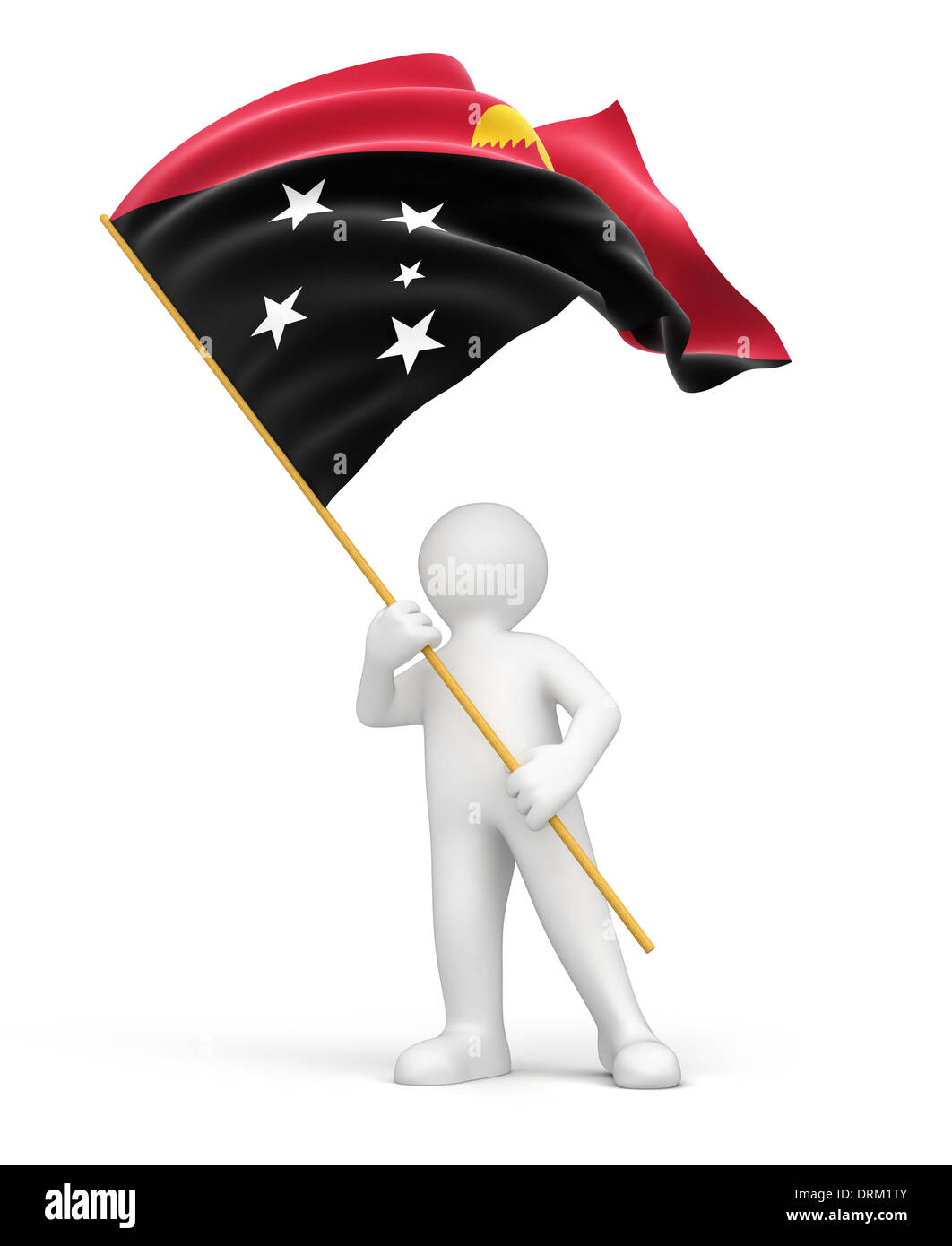 Man and Papua New Guinea flag (clipping path included Stock Photo - Alamy