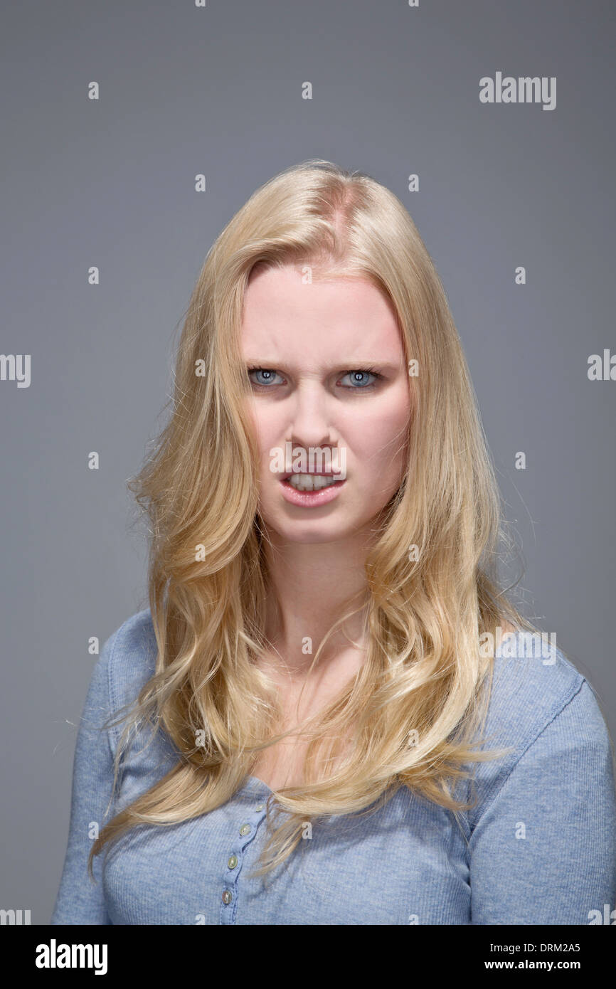 Female young young people angry hi-res stock photography and images - Alamy