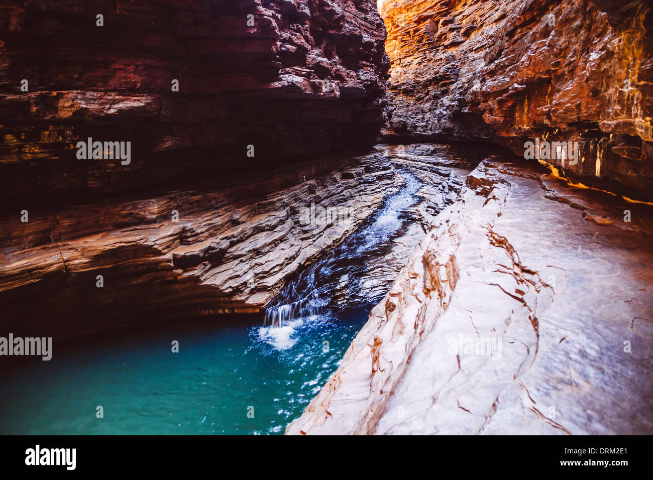 Australia, Western Australia, Karijini National Park, Stream running ...