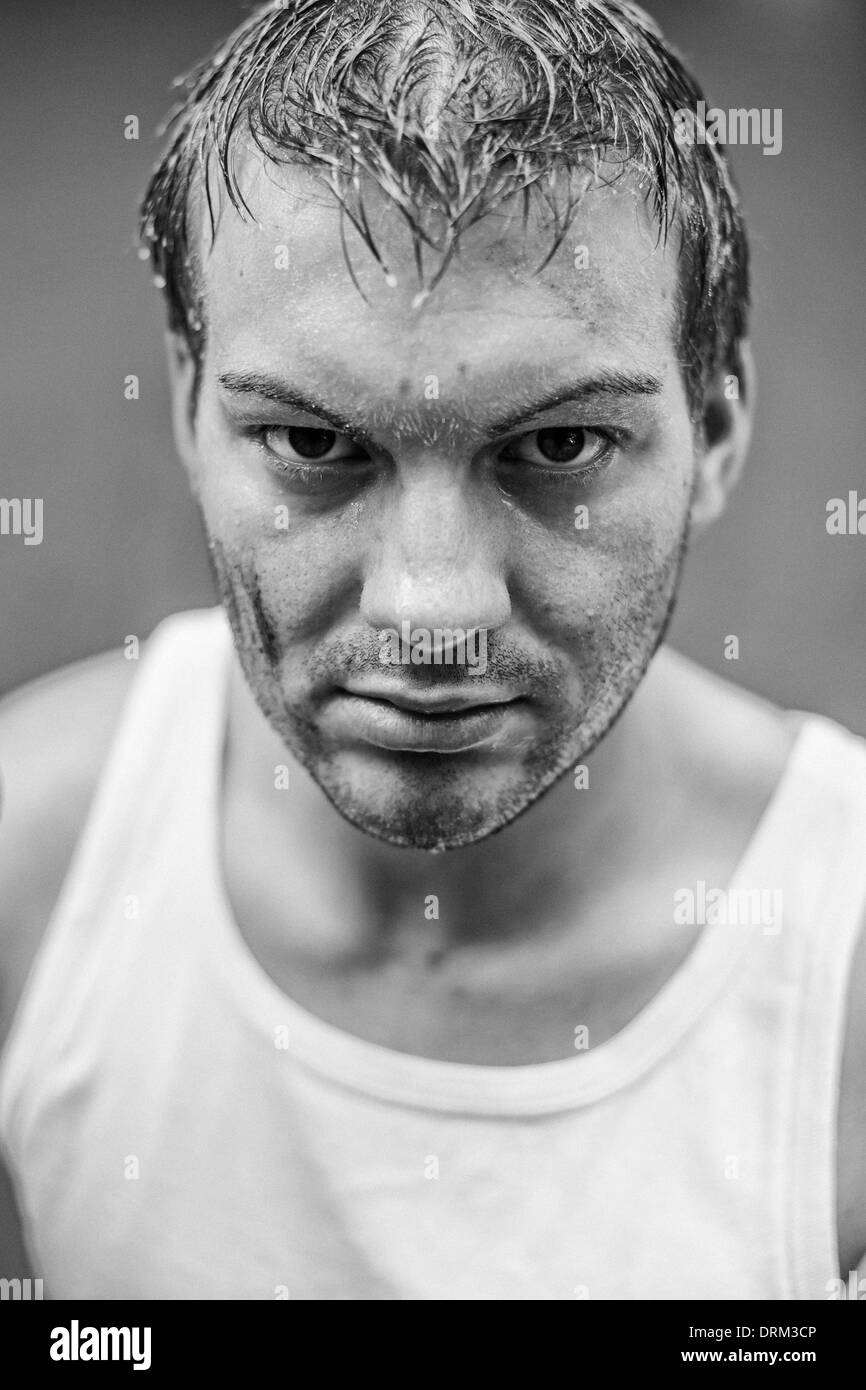 Young man beard in Black and White Stock Photos & Images - Alamy