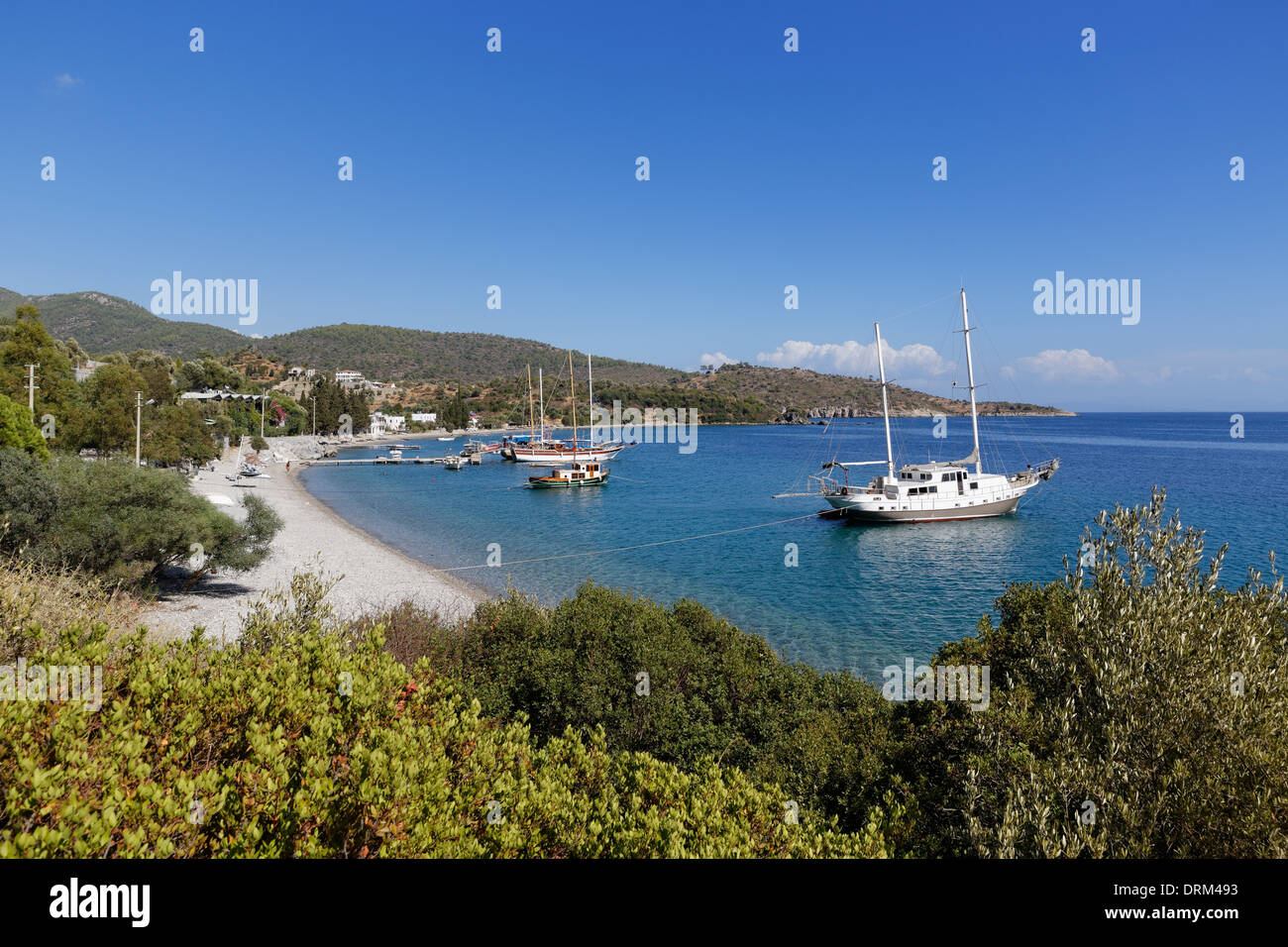 Turkey, Mugla, Gulf of Gokova, Boats in Hurma bay Stock Photo - Alamy