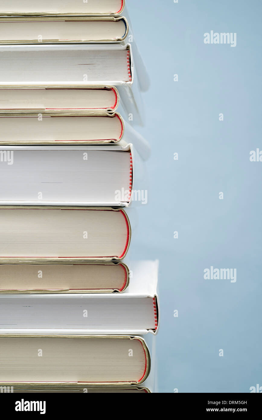 stack of white books, copy space for your text Stock Photo - Alamy