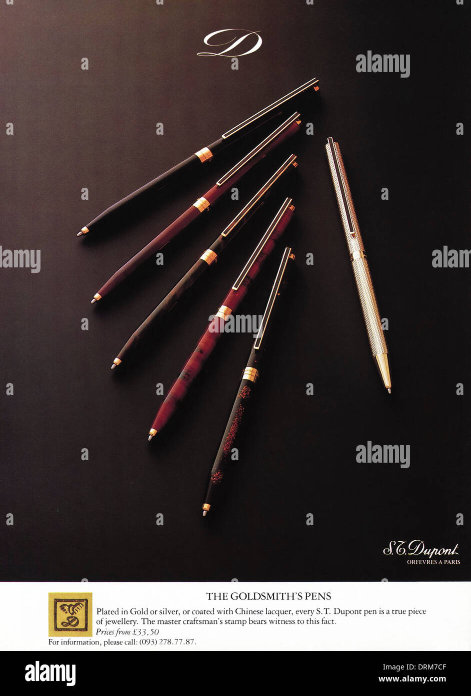 1980s fashion magazine advertisement advertising ballpoint pens by ...