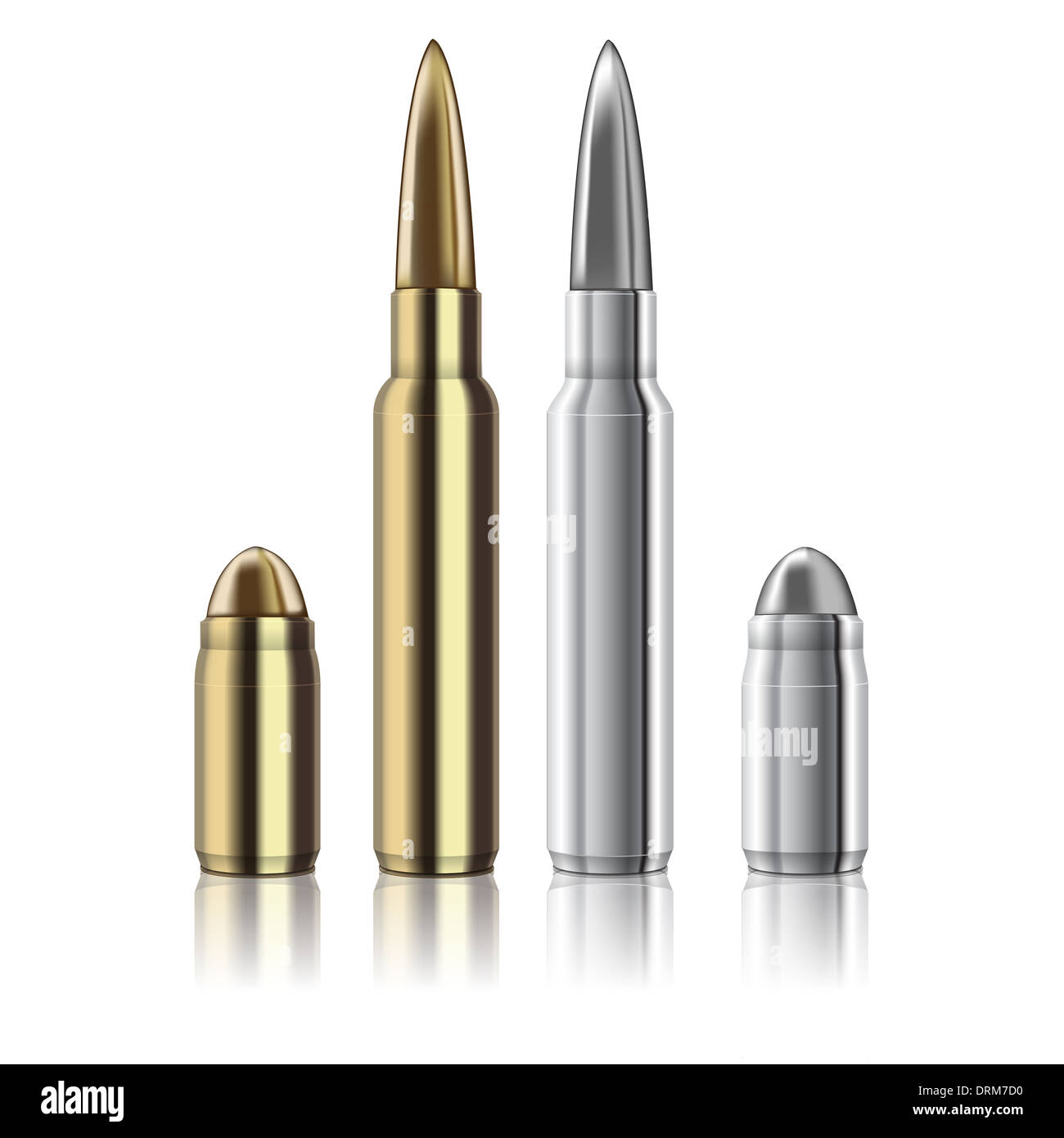 excellent Vector Rifle and pistol bullets isolated on white Stock Photo ...