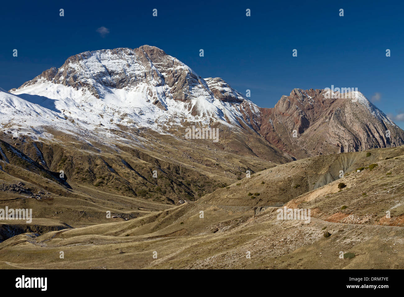 A snow-covered summit of Vardousia mountain, central Greece Stock Photo ...