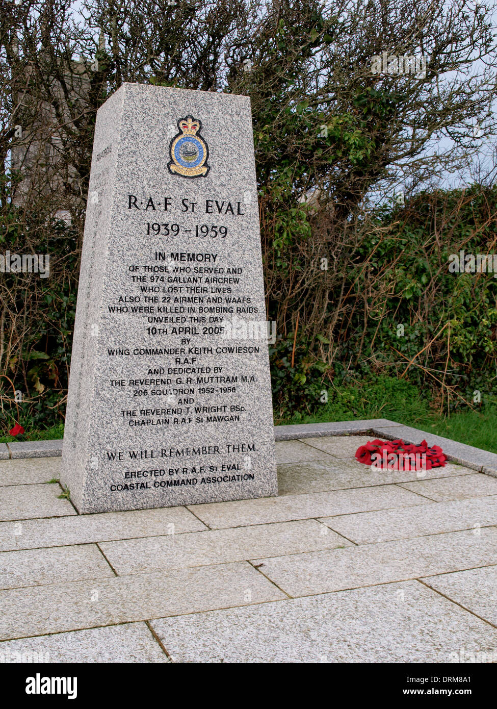 RAF St Eval memorial, Cornwall, UK Stock Photo - Alamy