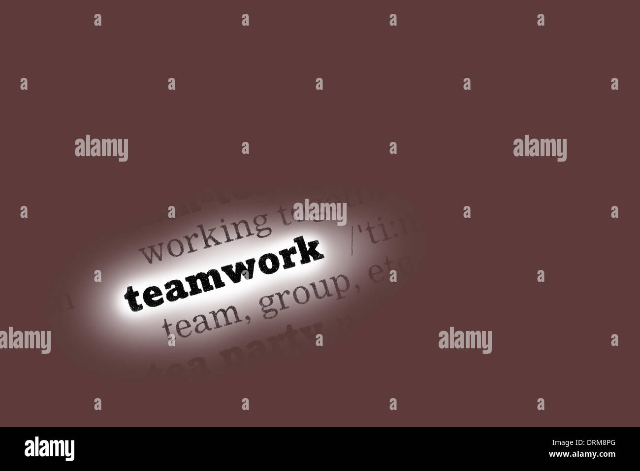 Teamwork Dictionary Definition closeup black and white Stock Photo - Alamy