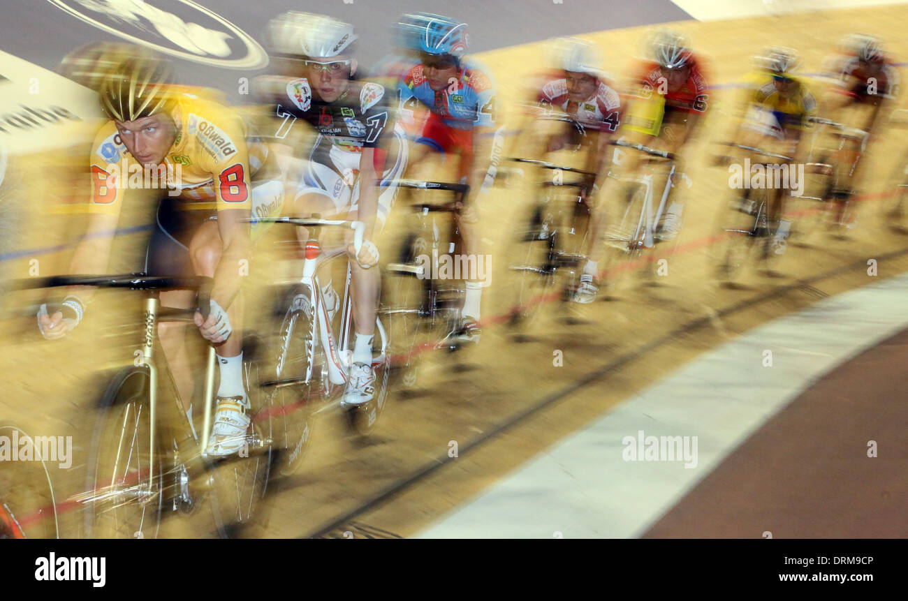 Berlin, Germany. 29th Jan, 2014. Cyclists during the 60 minute two ...