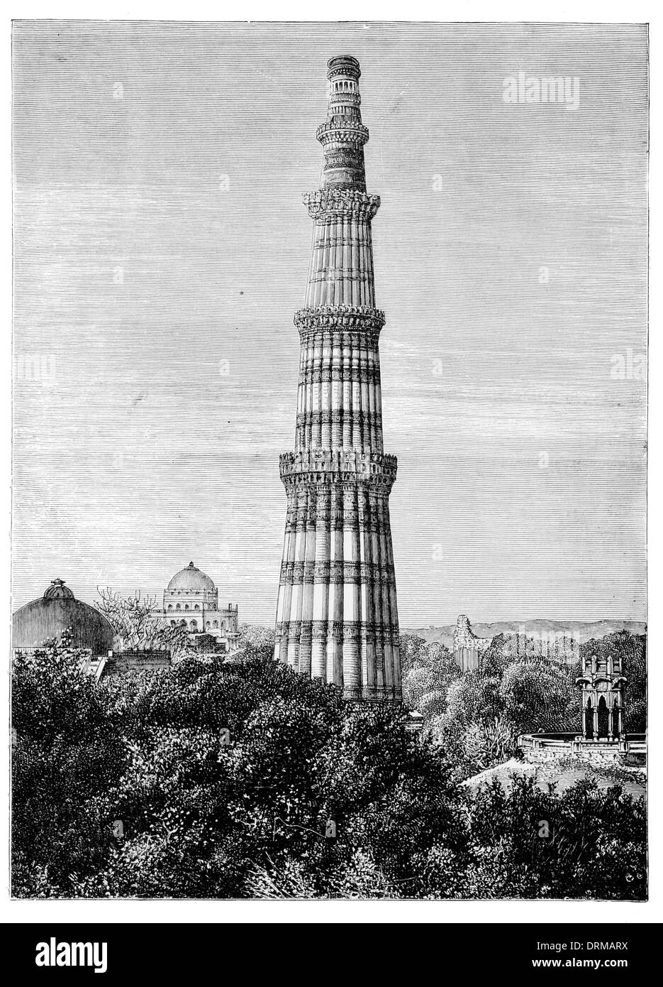 Qutub minar Black and White Stock Photos & Images - Alamy