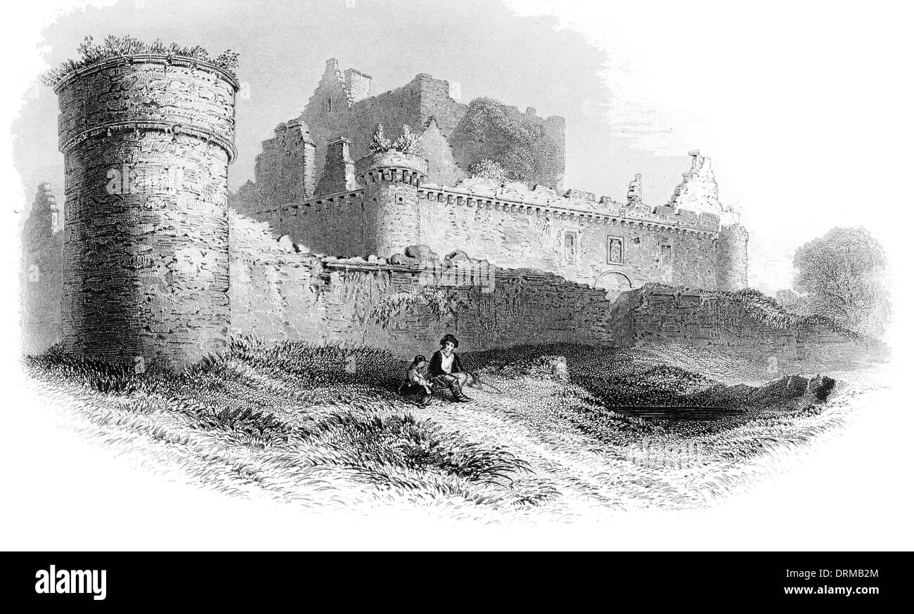 Craigmillar Castle Scotland circa 1850 Stock Photo - Alamy