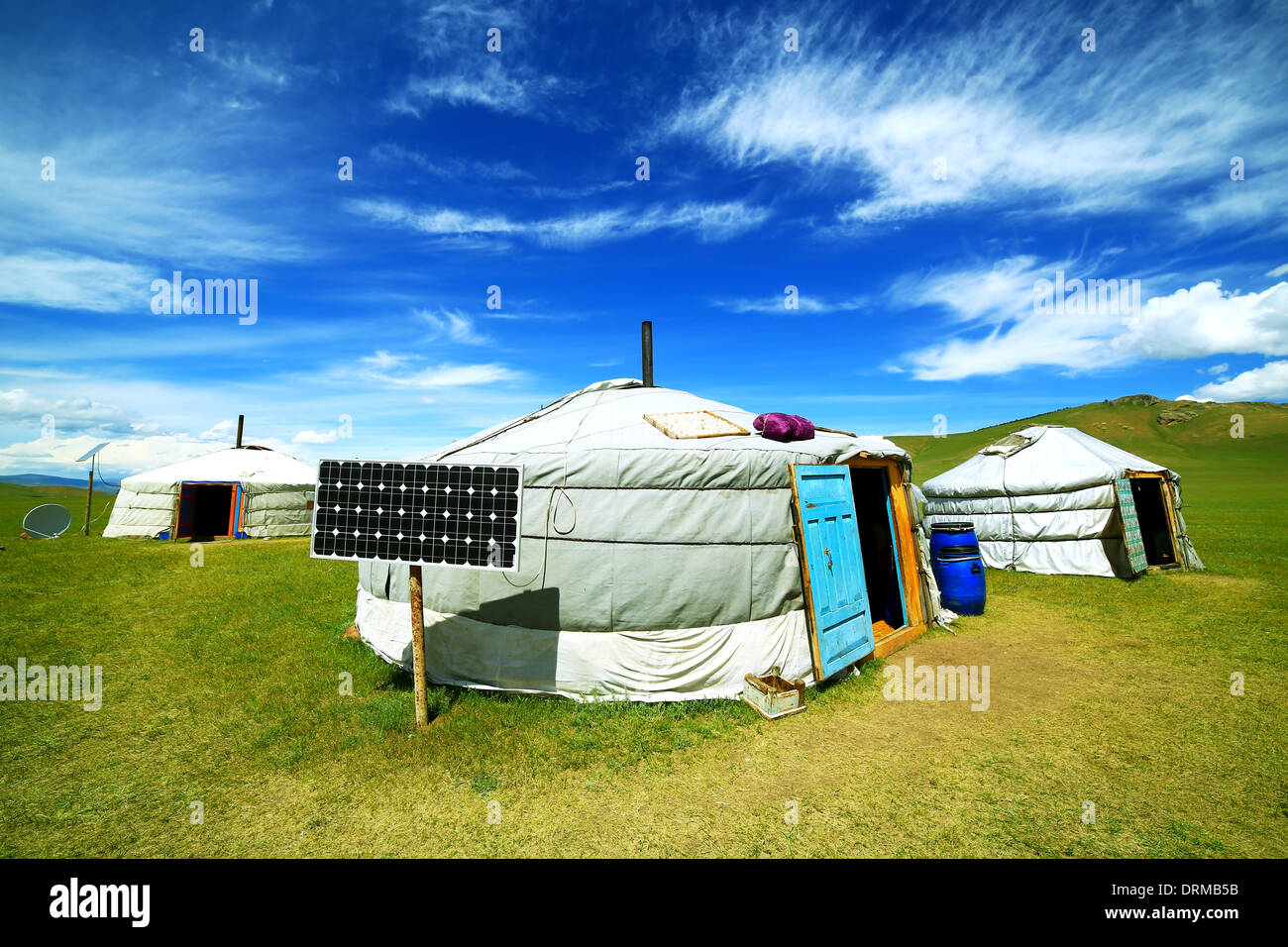 Mongolian ger camps with solar power Stock Photo - Alamy
