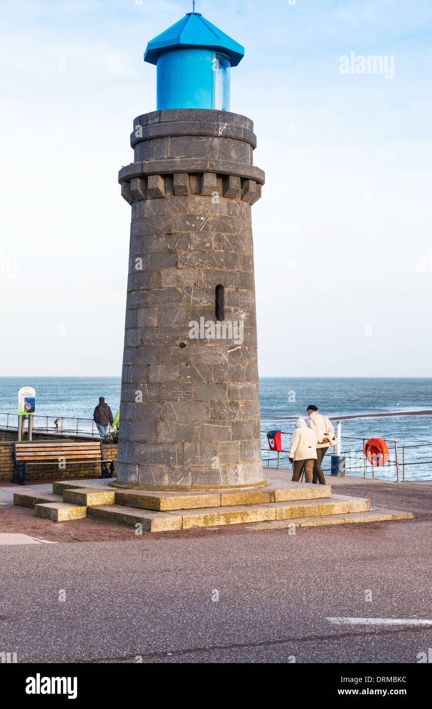 Teignmouth, Devon, England. January 25th 2014. Teignmouth lighthouse on ...