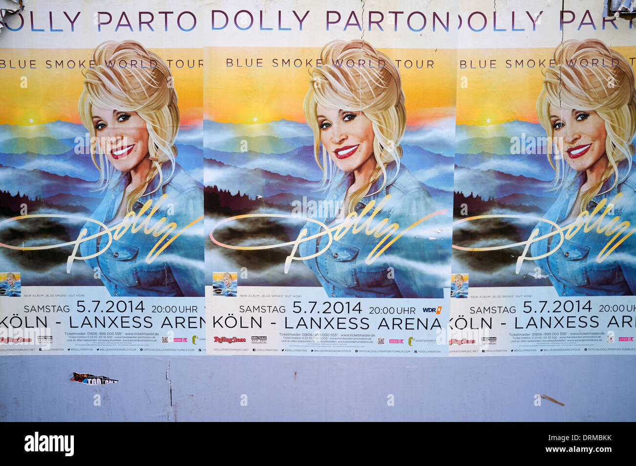 Dolly Parton Blue Smoke World Tour, posters Stock Photo - Alamy