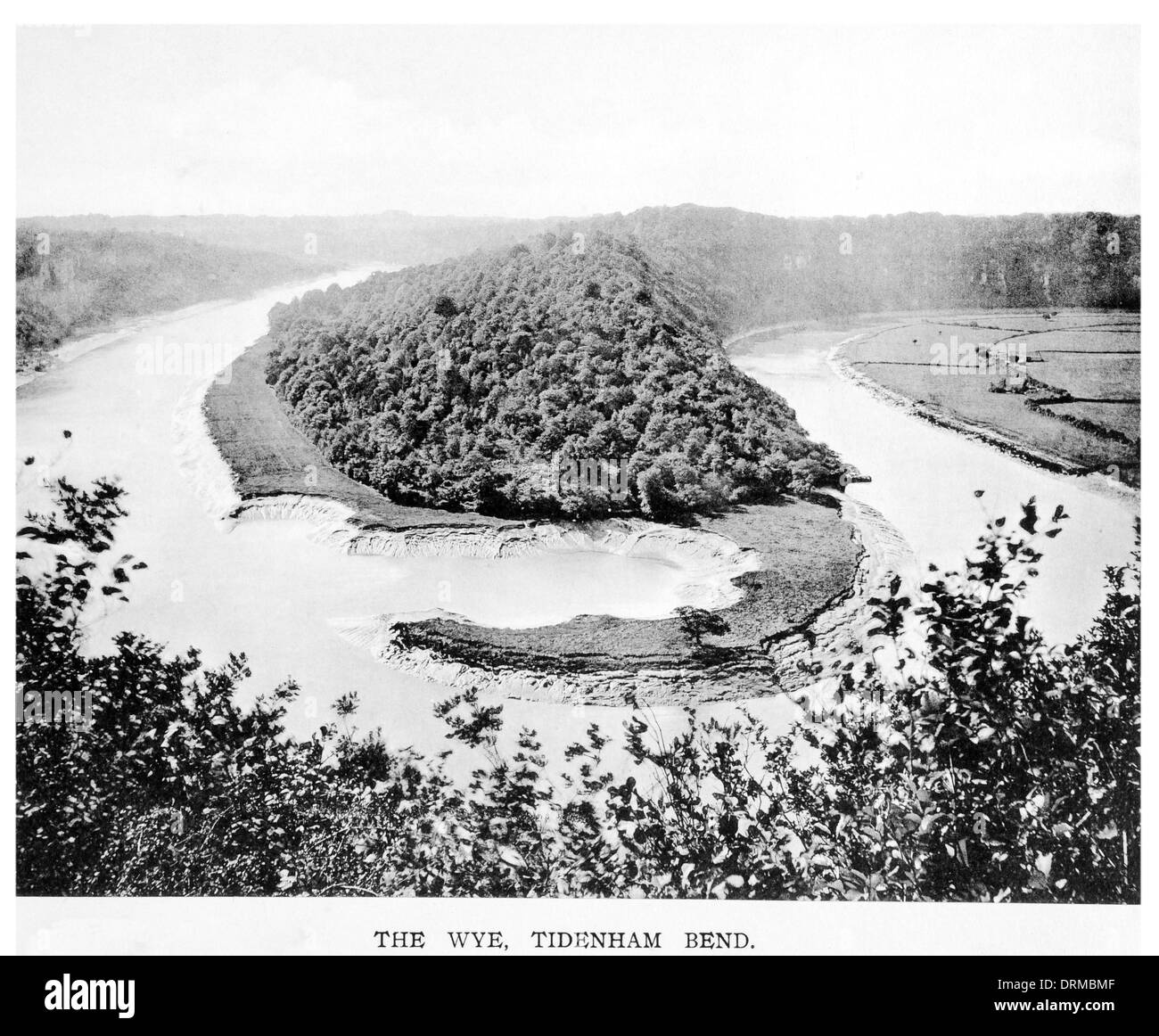 The Wye, Tidenham bend and cliffs, Chepstow, Wales Photographed Circa ...