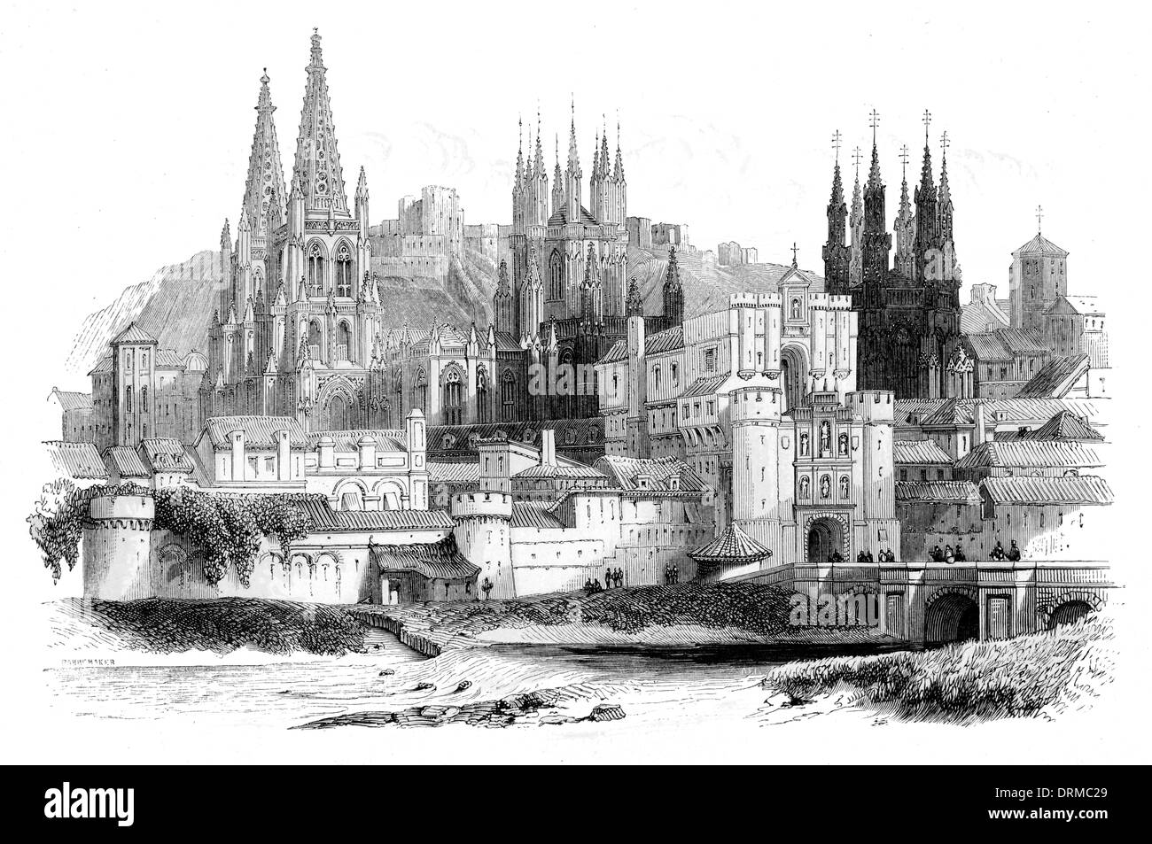 Burgos burɣos historic capital of Castile and León Spain circa 1848 ...