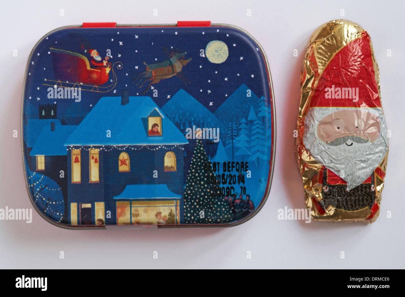 foiled solid milk chocolate Father Christmas with tin - chocolates ...