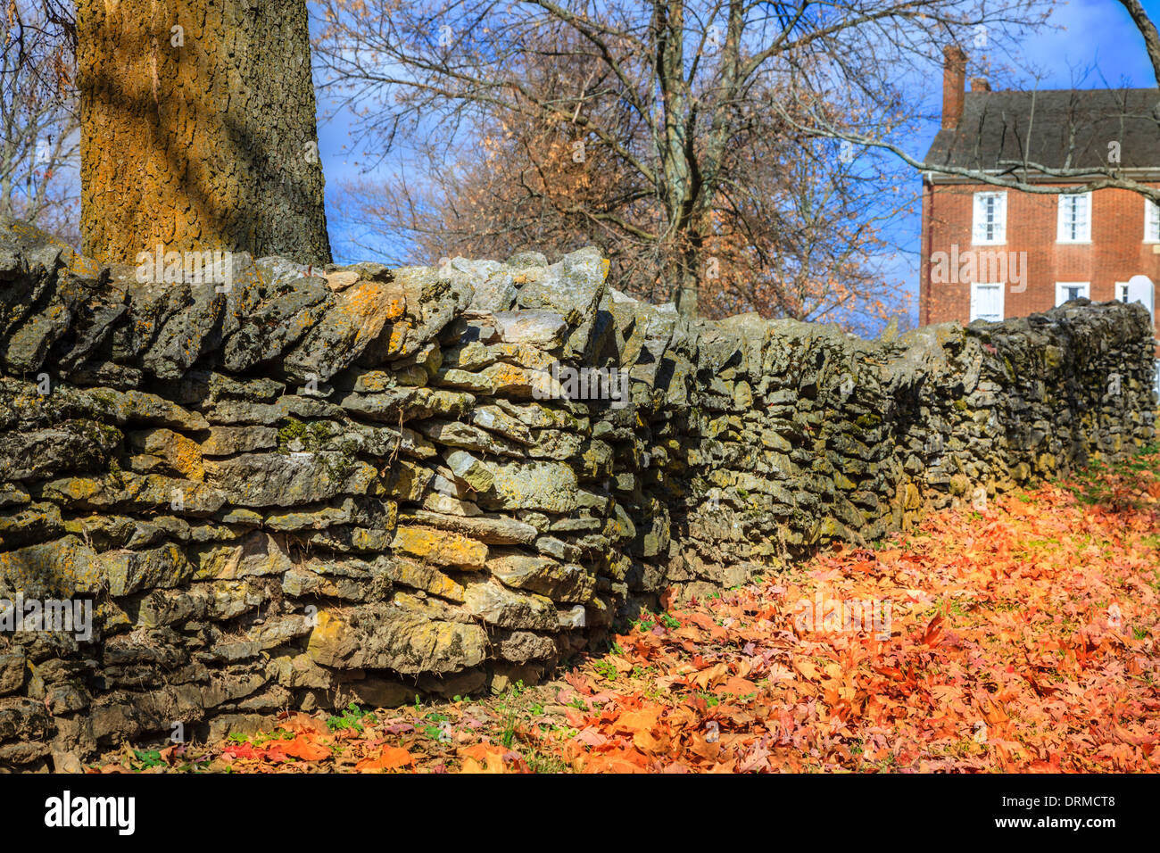 Traditional stone fence in Kentucky Stock Photo - Alamy