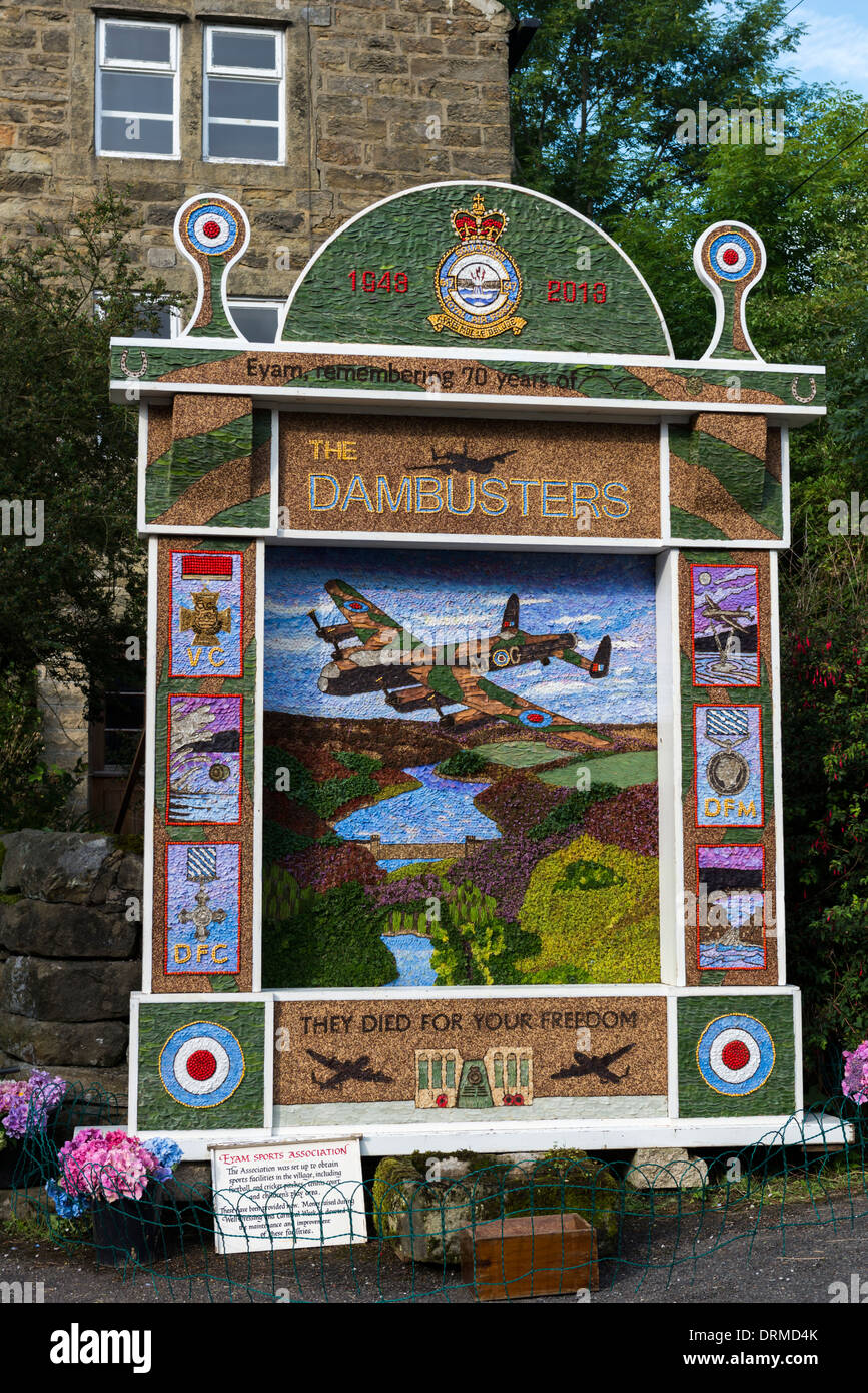 Peak District Eyam village well dressing in celebration of the RAF ...