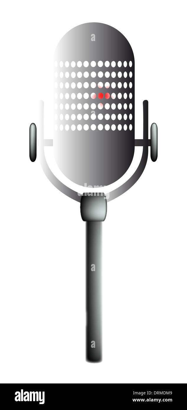 An old microphone with an indication that the valve is warming up Stock ...