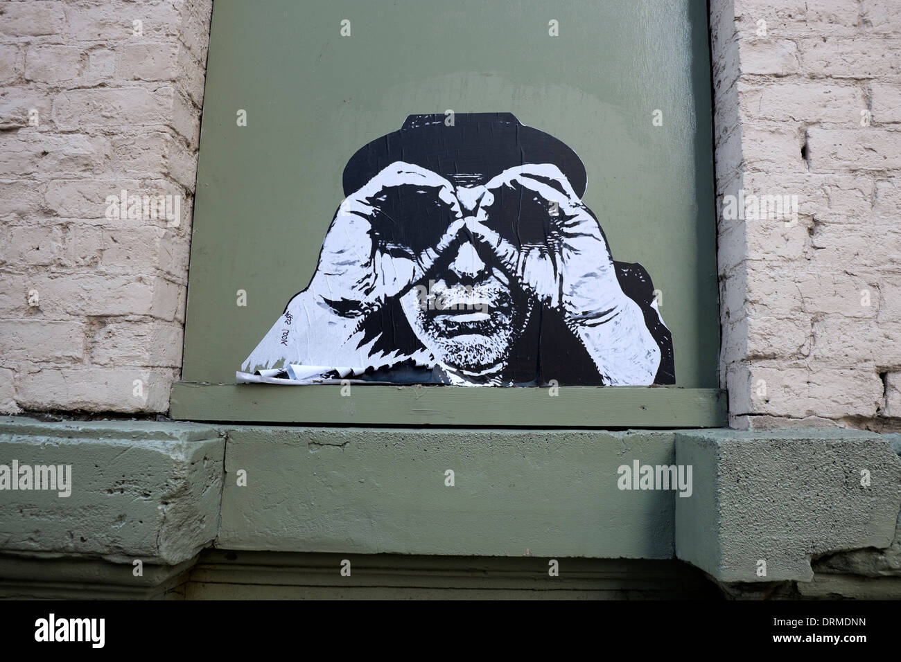 Man with Binoculars Spying Looking Dodgy Spy on Stock Photo - Alamy
