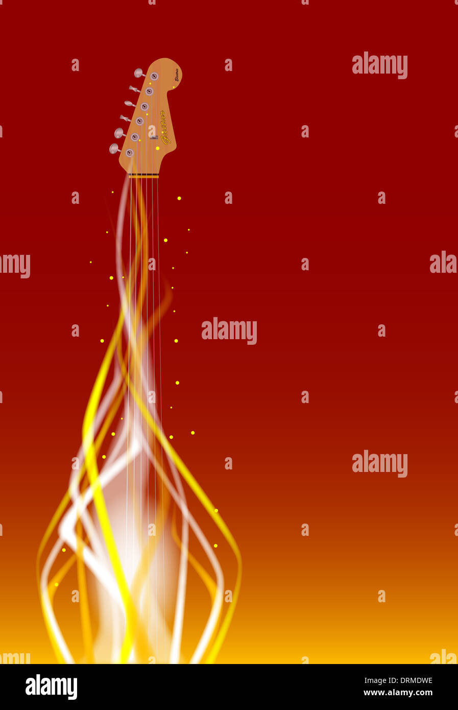 A fire dancing around a burning guitar Stock Photo - Alamy