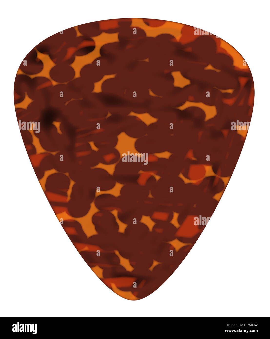 A typical tortoise shell plectrum isolated on a white background Stock ...