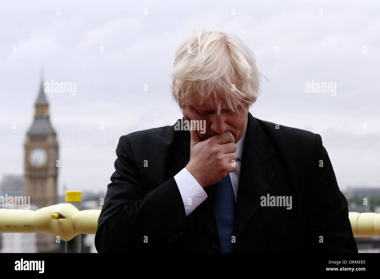 Mayor of London Boris Johnson in front of Big Ben London Stock Photo ...