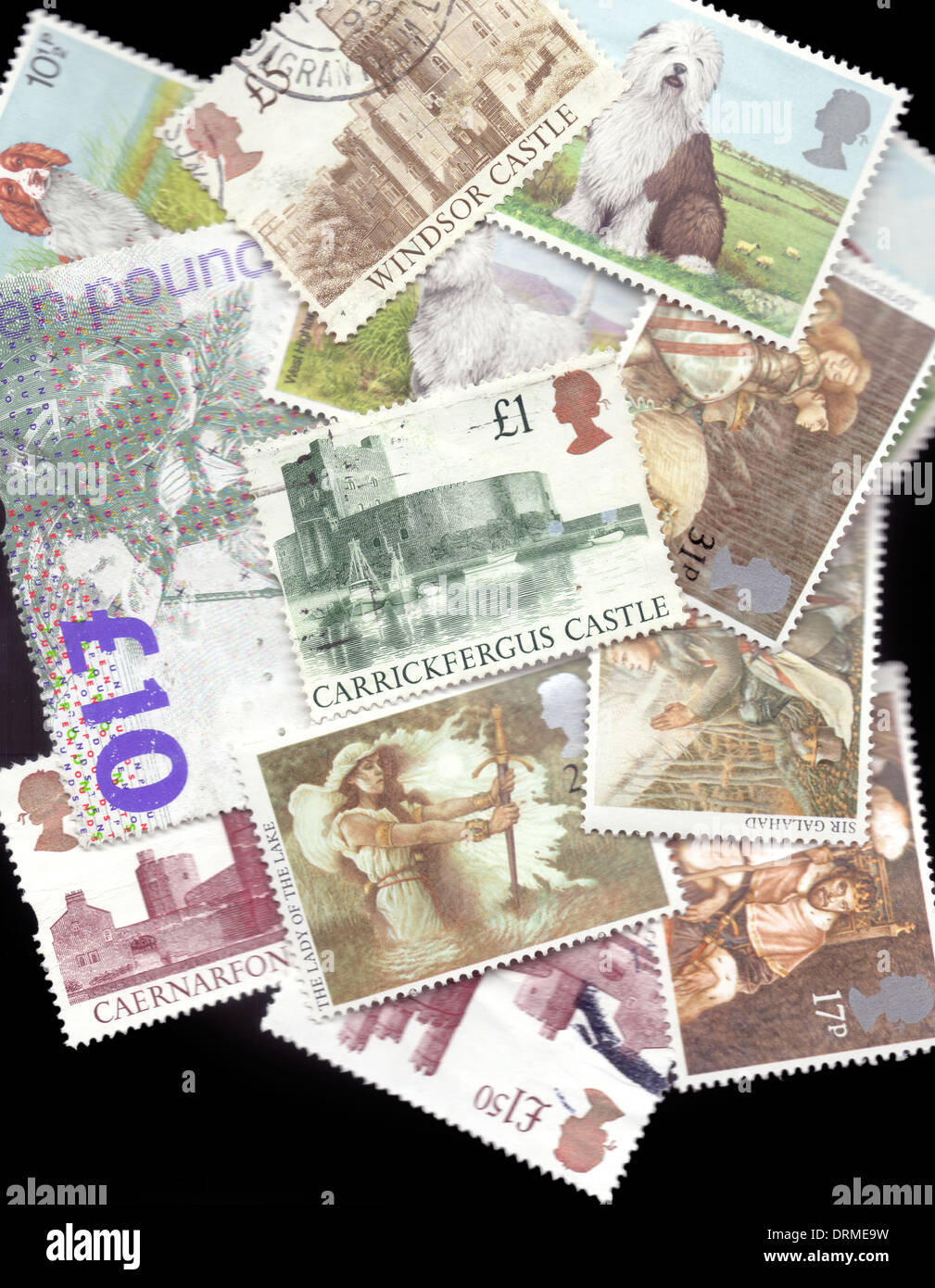 Britain UK Selection of various used British Royal Mail postage stamps ...