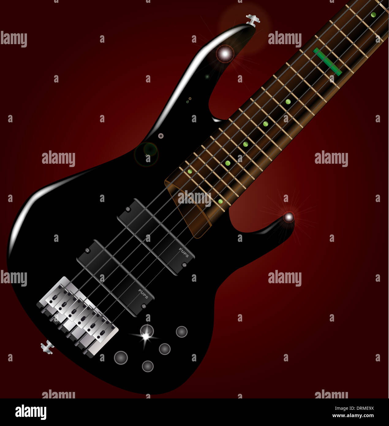 A generic six string wooden body bass guitar Stock Photo - Alamy