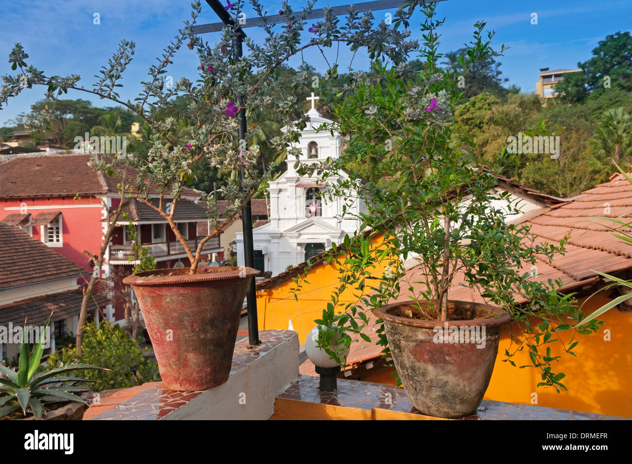 Roof top view to San Sebastian Chapel Fontainhas Panjim Goa India Stock ...