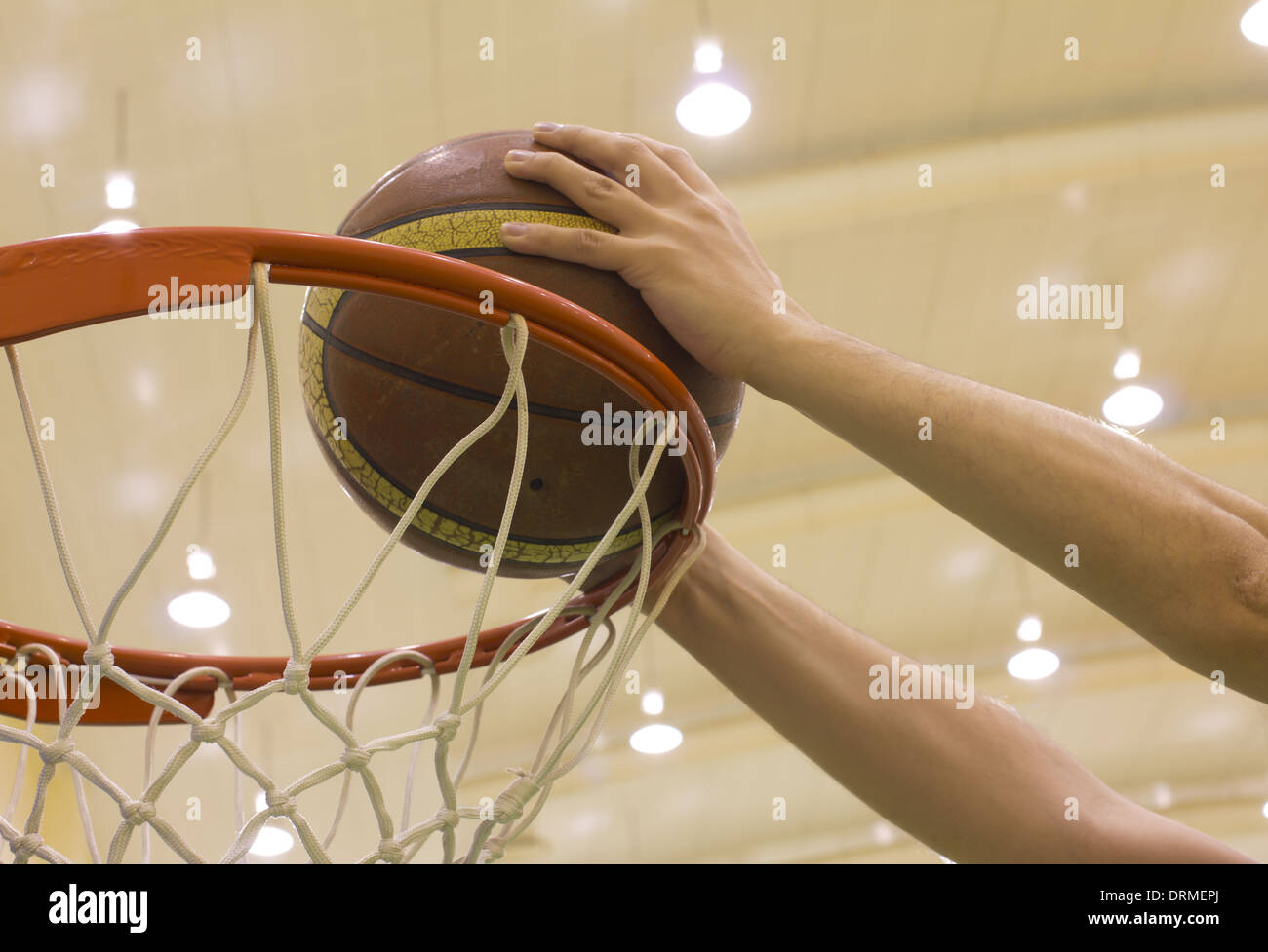 scoring basket in basketball court Stock Photo - Alamy