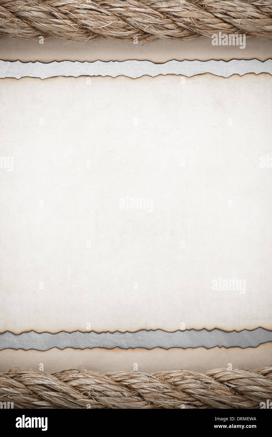 ship ropes and parchmen on metal background texture Stock Photo - Alamy
