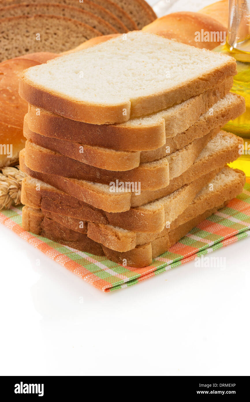 fresh bread isolated on white background Stock Photo - Alamy