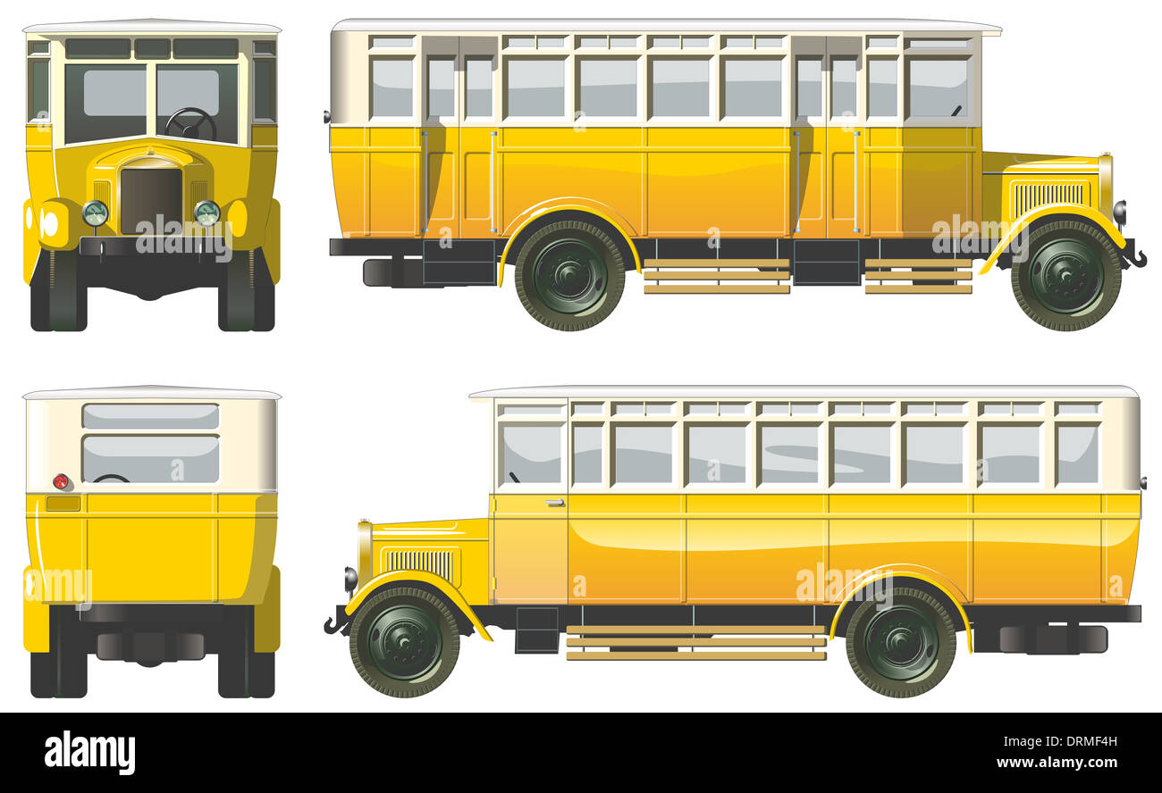 Vintage bus cartoon hi-res stock photography and images - Alamy