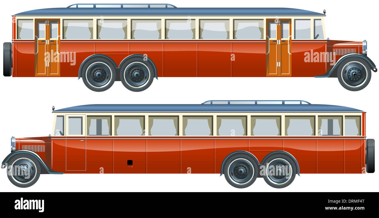 Vintage bus cartoon hi-res stock photography and images - Alamy