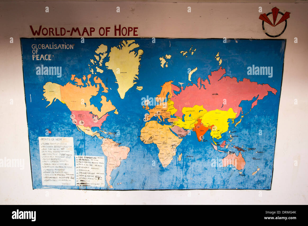 A world map of hope at the Barefoot College in Tilonia, Rajasthan ...