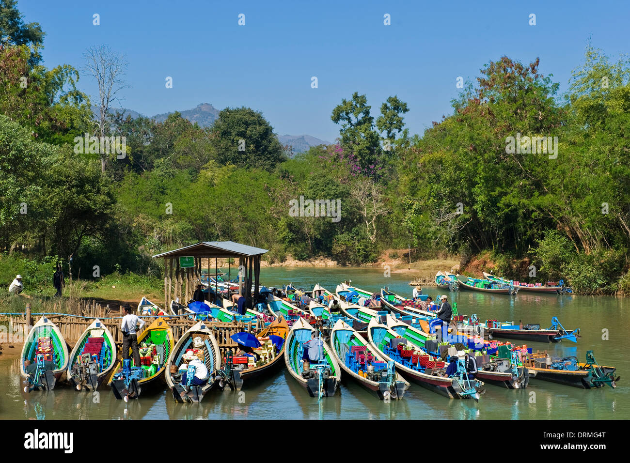 Myanmar, Inle lake, boats Stock Photo - Alamy