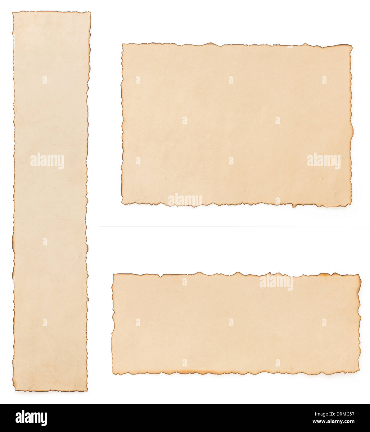 aged paper isolated on white background Stock Photo - Alamy