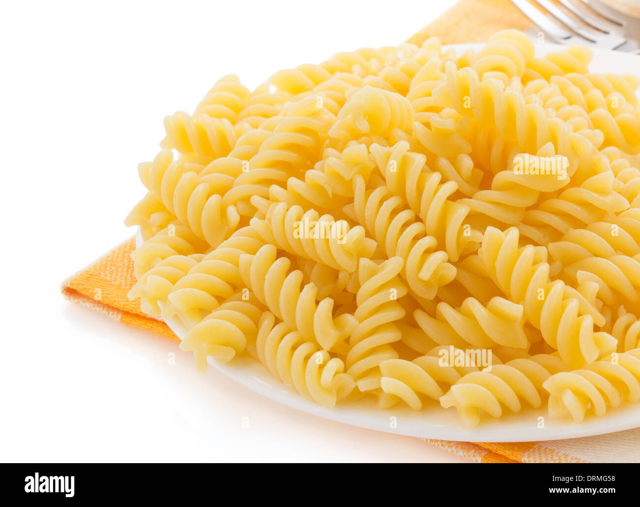 pasta in plate isolated on white background Stock Photo - Alamy