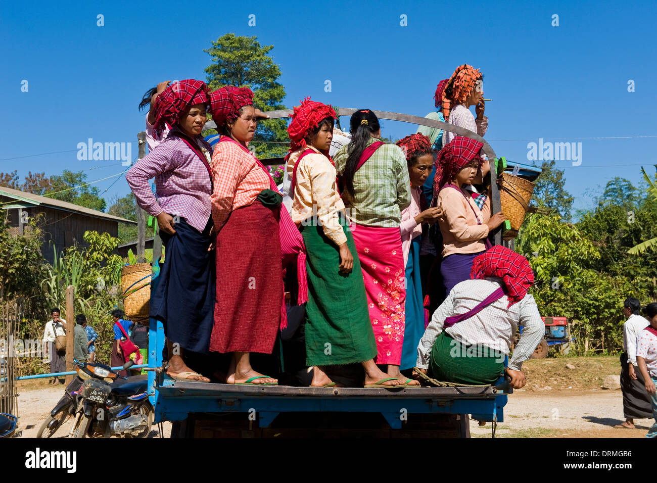 Myanmar, Inle lake, Pa O women tribe Stock Photo - Alamy