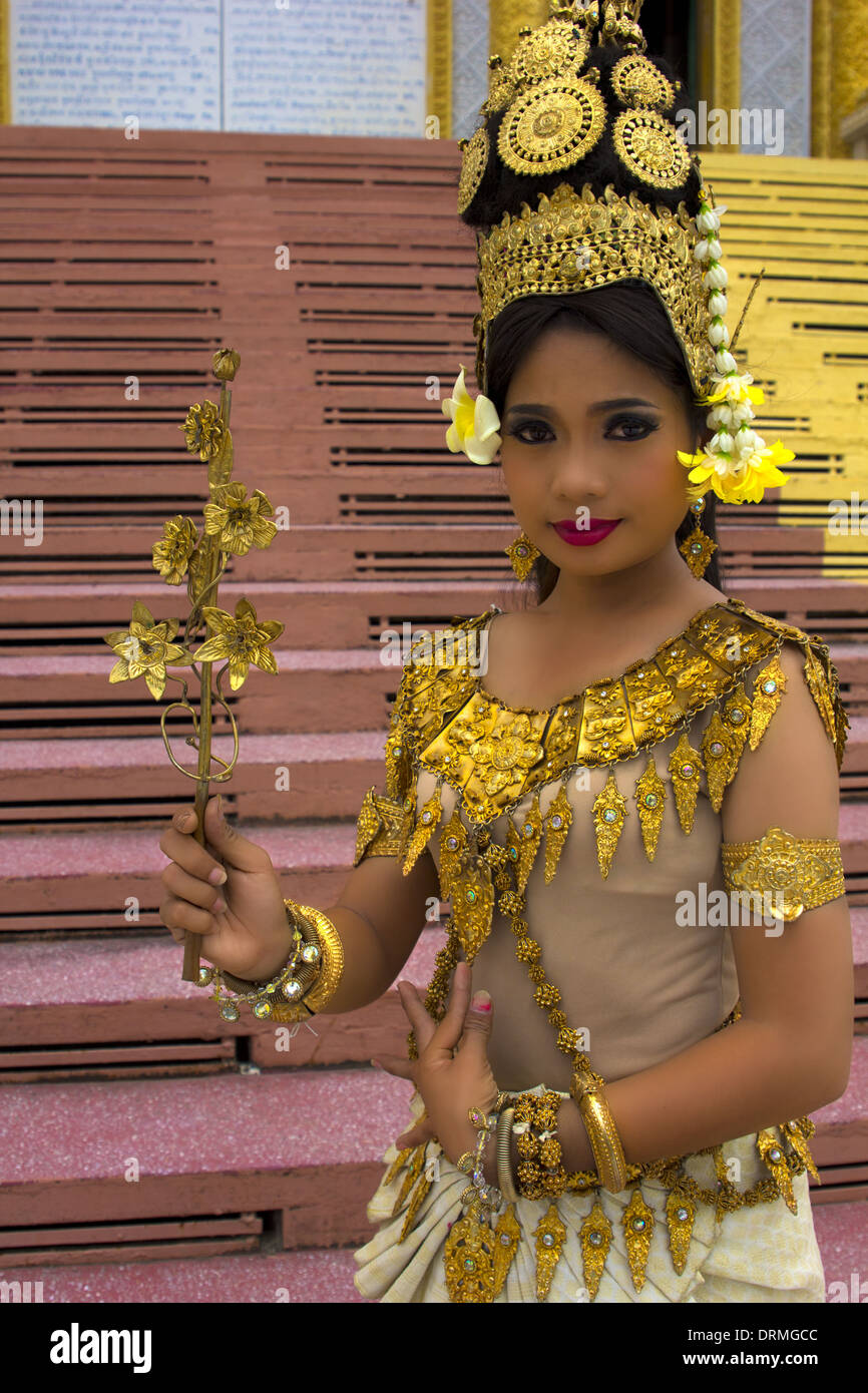 Apsara Dancer beautiful supernatural female in asian mythology Stock ...