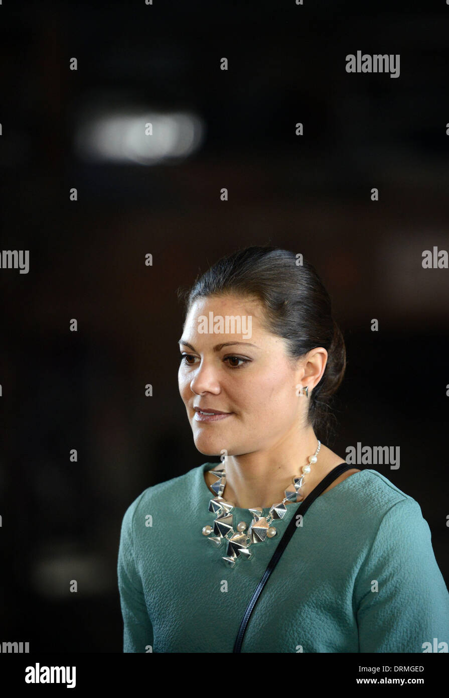 Essen, Germany. 29th Jan, 2014. Sweden's Crown Princess Victoria looks ...