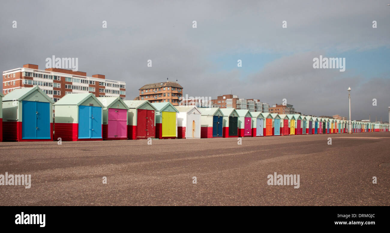 Colourful beach huts in Brighton & Hove, UK Stock Photo - Alamy