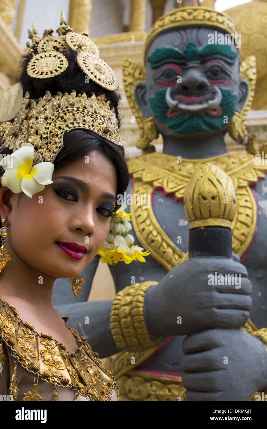 Apsara Dancer beautiful supernatural female in asian mythology Stock ...