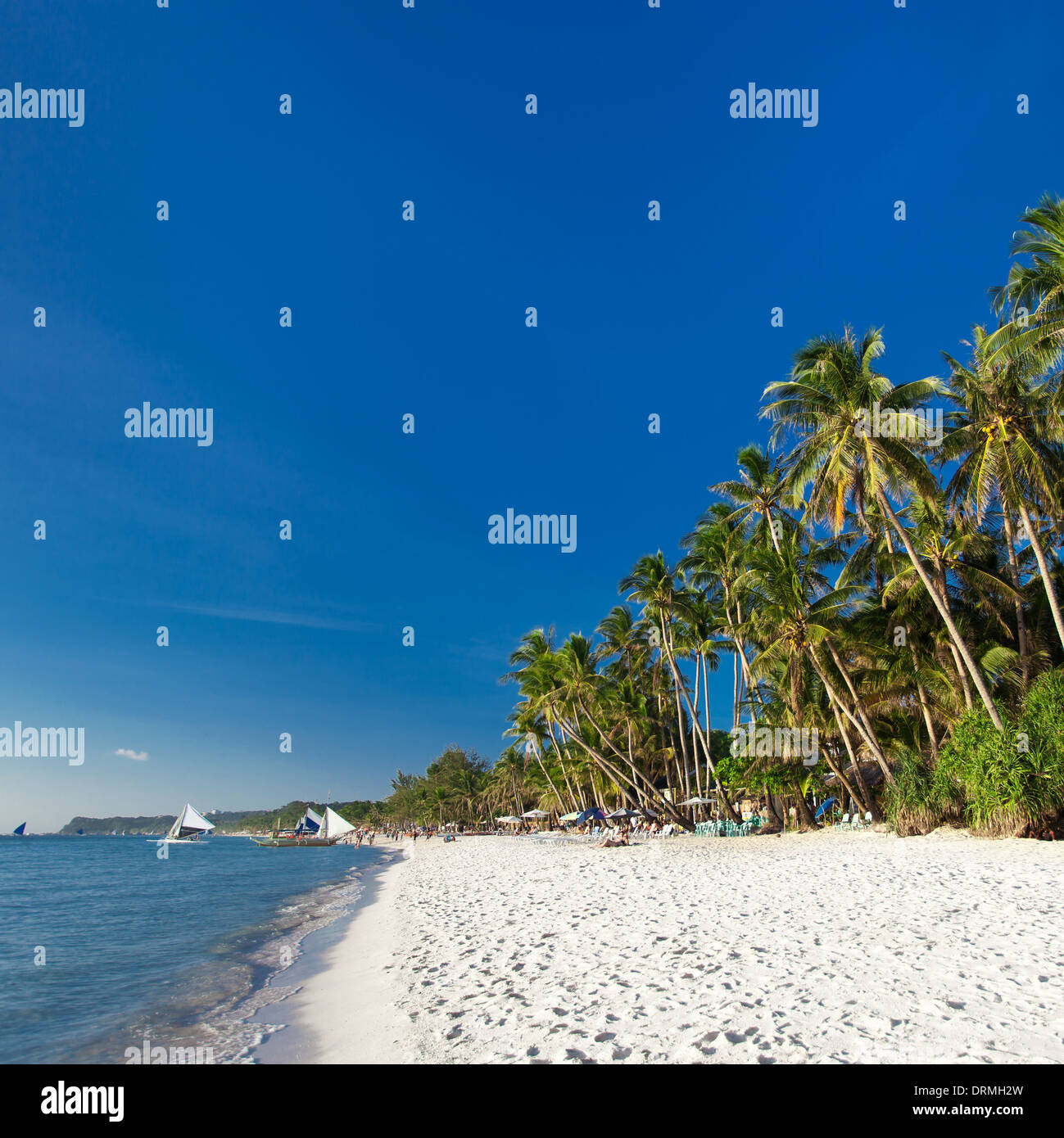 White sand beach on Boracay island, Philippines Stock Photo - Alamy