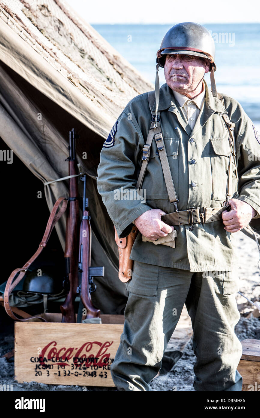 Military on beach in Anzio Stock Photo - Alamy